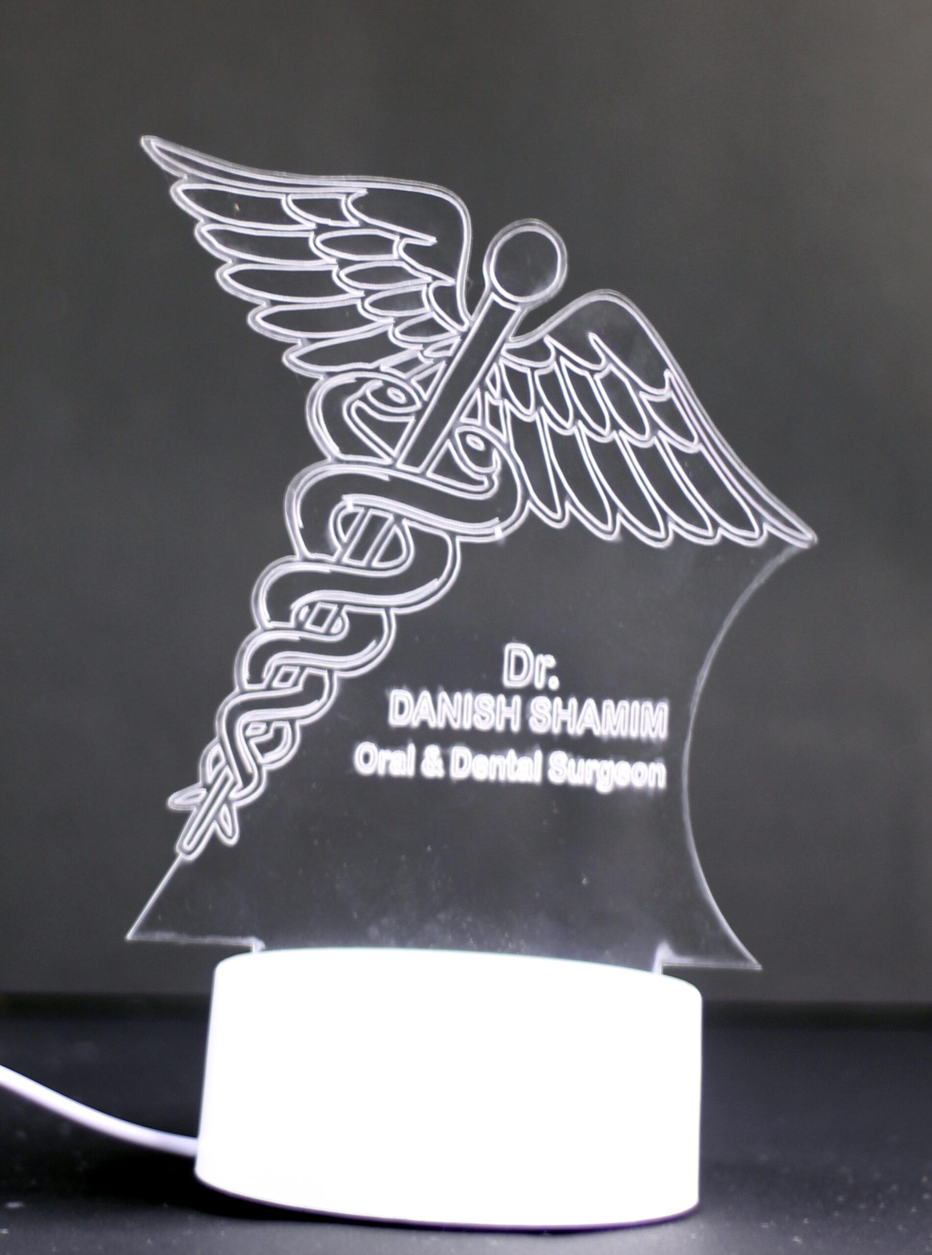 Personalize Doctor's Name & Logo acrylic laser -cut LED Lamp ...